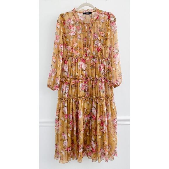 Anthropologie | Dresses | Opt Anthropologie Felicity Floral Orange ...